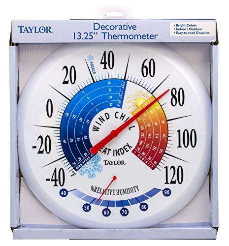 Taylor Wind Chill/Heat Index Thermometer & Hygrometer, 13.25 Inch