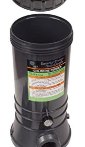 SUNSOLAR Automatic Chlorinator for Above Ground Pools and In-Ground Pools- Free Standing in-Line - Dispenser Holds 9lbs Comes with Fittings