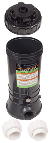 SUNSOLAR Automatic Chlorinator for Above Ground Pools and In-Ground Pools- Free Standing in-Line - Dispenser Holds 9lbs Comes with Fittings