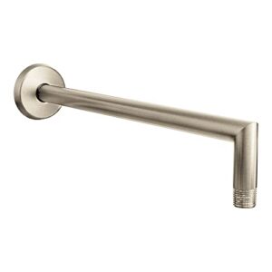 moen arris brushed nickel 14-inch rainshower straight shower arm and flange, s110bn