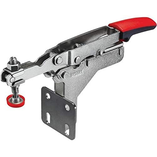 BESSEY STC-HA20 Horizontal Auto-Adjust Toggle Face Mount Nickel Plated Clamp Vertical Flange, Silver