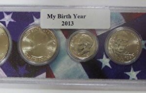 2013-5 Coin Birth Year Set in American Flag Holder Collection Seller Uncirculated