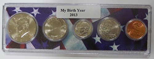 2013-5 Coin Birth Year Set in American Flag Holder Collection Seller Uncirculated