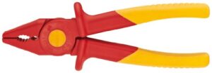 knipex tools 98 62 01 snipe nose plastic pliers 1000v insulated, red/yellow