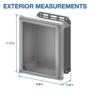 Serpac I342S,TCBG (5.46 x 10.23 x 11.75 in) Polycarbonate IP67 Waterproof UL 508A Plastic Project Junction Box Enclosure with Clear Top Screw Entry Cover and Gray Bottom