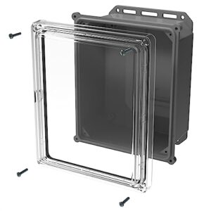 Serpac I342S,TCBG (5.46 x 10.23 x 11.75 in) Polycarbonate IP67 Waterproof UL 508A Plastic Project Junction Box Enclosure with Clear Top Screw Entry Cover and Gray Bottom