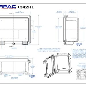 Serpac I342HL,TCBC (5.46 x 10.23 x 11.75 in) Polycarbonate IP67 Waterproof UL 508A Plastic Project Junction Box Enclosure with Clear Top Hinged Cover, Plastic Rustproof Latchs, and Clear Bottom