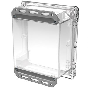 Serpac I342HL,TCBC (5.46 x 10.23 x 11.75 in) Polycarbonate IP67 Waterproof UL 508A Plastic Project Junction Box Enclosure with Clear Top Hinged Cover, Plastic Rustproof Latchs, and Clear Bottom