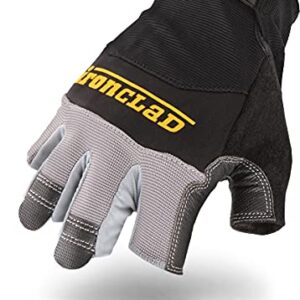 Ironclad mens Work Glove MACH 5 VIBRATION IMPACT, Black and Grey, Large Pack of 1 US