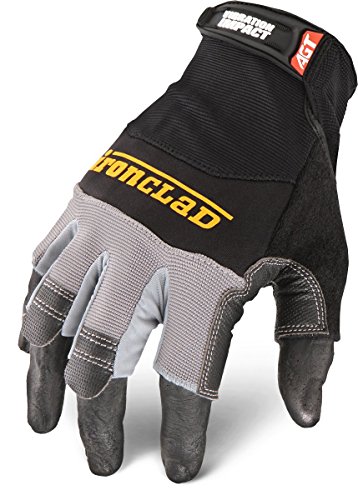 Ironclad mens Work Glove MACH 5 VIBRATION IMPACT, Black and Grey, Large Pack of 1 US