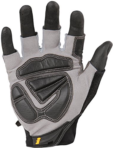 Ironclad mens Work Glove MACH 5 VIBRATION IMPACT, Black and Grey, Large Pack of 1 US