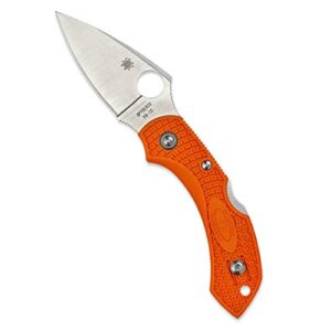 spyderco dragonfly 2 lightweight signature knife with 2.3" vg-10 steel blade and high-strength orange frn handle - plainedge - c28por2