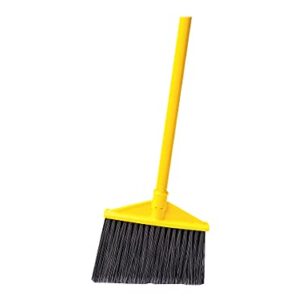 Rubbermaid Commercial 637500Gy Angled Large Broom, Poly Bristles, 46 7/8-Inch Metal Handle, Yellow/Gray