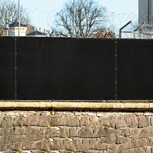 Windscreen4less 6' x 25' Privacy Fence Screen in Black with Bindings & Grommets 85% Blockage for Chain Link Fence Windscreen Outdoor Mesh Fencing Cover Netting Fabric