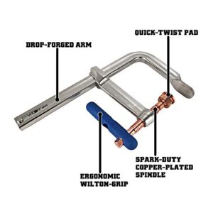 Wilton 48-Inch Spark-Duty Copper-Plated F-Clamp, 7-Inch Throat (4800S-48C)