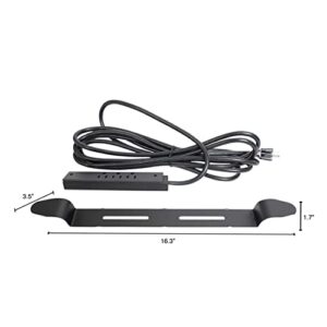 Stand Up Desk Power Strip - Metal, 3-Outlet, 15-Foot Cord