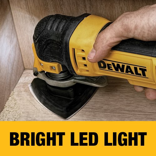 DEWALT Oscillating Tool, 3-Amp, Includes Wood Blades, Sandpaper and Tool Bag, Corded (DWE315K)