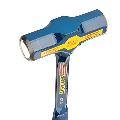 ESTWING BIG BLUE Engineer's Hammer - 48 oz Sledge with Forged Steel Construction & Shock Reduction Grip - E6-48E