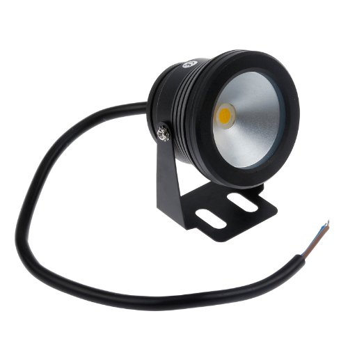 Lemonbest® 10w 12v Black LED Underwater Flood Light for Landscape Fountain Pond Pool, Warm White