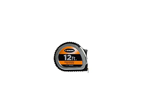 Keson PG1012 Short Tape Measure with Nylon Coated Steel Blade (Graduations: ft., 1/10, 1/100), 5/8-Inch by 12-Foot