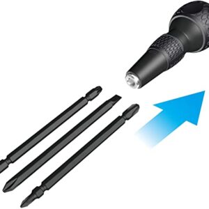 VESSEL BALL GRIP 1/4" Hex. Bit Interchangeable Screwdriver (Bit 3PC. (+1, 3 / +2, -6 / PZ2, PZ3) SET. 220W3J1)