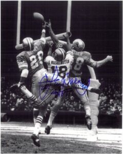 lem barney autographed detroit lions 8x10 photo #2 - interception