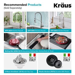 Kraus Quarza Kitchen Sink, 33-Inch Equal Bowls, Black Onyx Granite, KGD-433B model