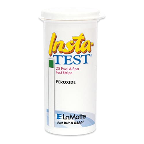 LaMotte Insta-Test 2984 Hydrogen Peroxide HR Single Factor Test Strip, 0-90ppm Range (Vial of 25 Strips)