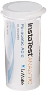 lamotte insta-test 3000 peracetic acid single factor test strip, 0-160ppm range (pack of 50)