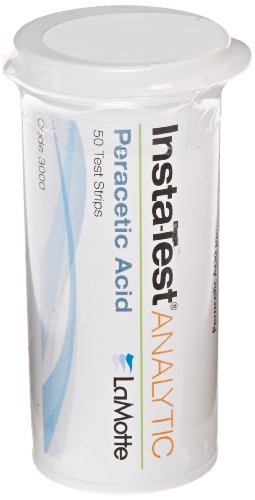 LaMotte Insta-Test 3000 Peracetic Acid Single Factor Test Strip, 0-160ppm Range (Pack of 50)