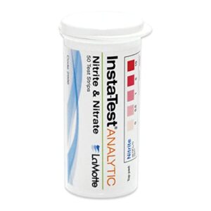 lamotte insta-test 2996 nitrate and nitrite multi-factor test strip, 0-50ppm nitrate range, 0-10ppm nitrite range (vial of 50 strips)