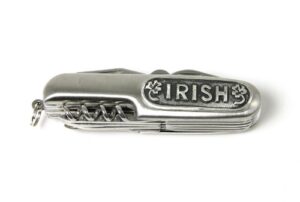 pocket knife irish & shamrocks mullingar pewter stainless steel