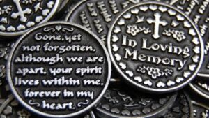 set of 10 in loving memory pocket token coins