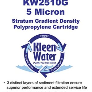 Meltblown Dirt Rust and Sediment Filters, KleenWater KW2510G Replacement Water Filter Cartridges, Two Layer 5 Micron Filtration, Set of 10