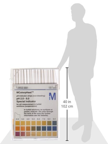 EMD Millipore 1.09502.0001 MColorpHast pH-Indicator Strip, 2.0-9.0 pH Range, Plastic Box (Pack of 100)