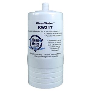 KleenWater Granular Carbon Chlorine Replacement Water Filter Compatible With Aqua-Pure AP217/Aqua-Pure AP200 Water Filter System, Set of 3, Includes replacement O-ring Qty(1)