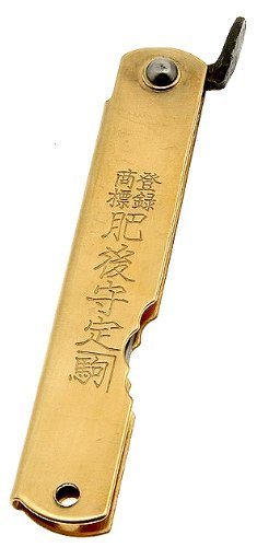 Higo no Kami 10 Pocket Knife by Nagao Seisakusho, Brass Finish