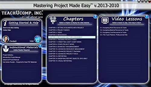 TEACHUCOMP Video Training Tutorial for Microsoft Project 2013 DVD-ROM Course and PDF Manual