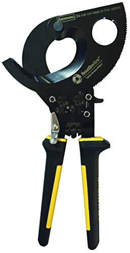 Southwire 58277740 Tools & Equipment CCPR400 Heavy Duty Compact Ratcheting Cable Cutters with Comfort Grip Handles, Easy to Use Quick- Release Lever, Steel Blades, 750 kcmil CU/1000 kcmil AL