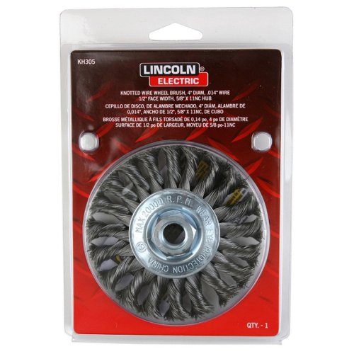 Lincoln Electric KH305 Knotted Wire Wheel Brush, 20000 rpm, 4" Diameter x 1/2" Face Width, 5/8" x 11 UNC Arbor (Pack of 1)(Packaging May Vary)