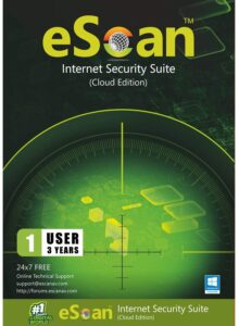 escan internet security suite with cloud security total antivirus software 2019 safe web browsing proactive protection monitors kids' online activity | 1 device 3 years | [pc/laptops]