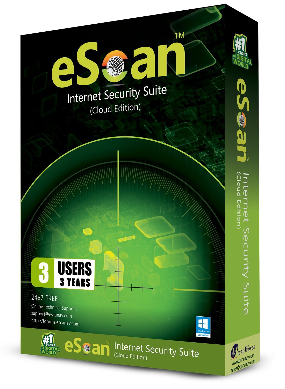 eScan Internet Security Suite with Cloud Security Anti Malware Software USB Security Two Way Firewall (Improved) |3 Devices 3 Years | complete Antivirus software 2019 [PC/Laptops]