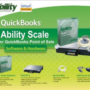 Ability Integrated Scale for Intuit QuickBooks Point of Sale with CAS PD2 and Cables