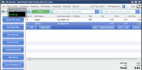 Ability Integrated Scale for Intuit QuickBooks Point of Sale with CAS PD2 and Cables