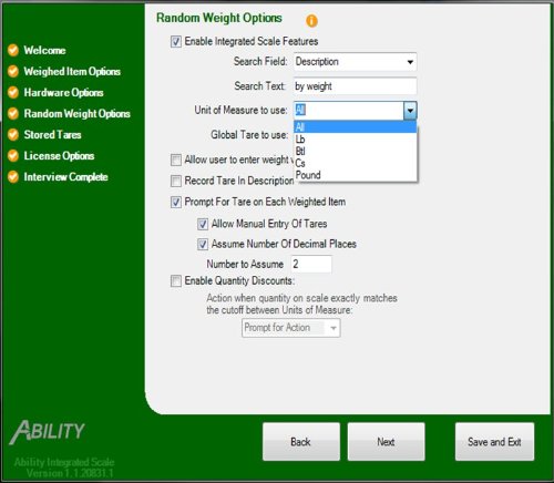 Ability Integrated Scale for Intuit QuickBooks Point of Sale with CAS PD2 and Cables