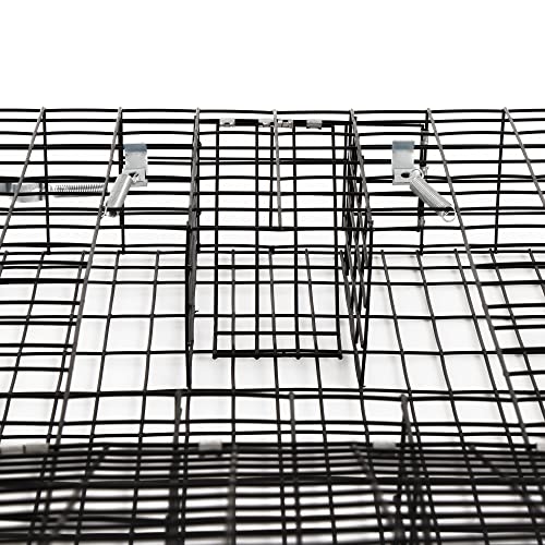 Rugged Ranch SQRTO Squirrelinator Trap CatchMor Live Chipmunk Squirrel Rat Mouse Rodent Small Animal Metal Wire 2 Door Trap Cage (Trap Only), Black