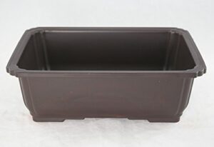 rectangular plastic bonsai/succulent pot 10.5"x 7.75"x 3.5" - dark brown