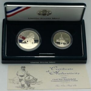 1995 Civil War Battlefield 2-Coin Commemorative Proof Set - Silver Dollar & Clad Half