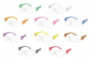 gateway safety 4699 starlite gumballs safety glasses, clear lens, 10 colors included (pack of 10)