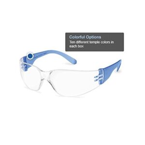 Gateway Safety 4699 StarLite Gumballs Safety Glasses, Clear Lens, 10 Colors Included (Pack of 10)